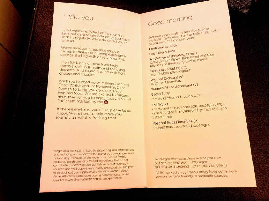 Virgin Atlantic A330 Upper Class daytime flight New York to London ...