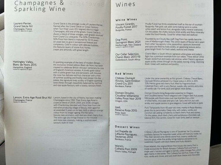 NEWS: First look at British Airways new improved first menu in reality ...