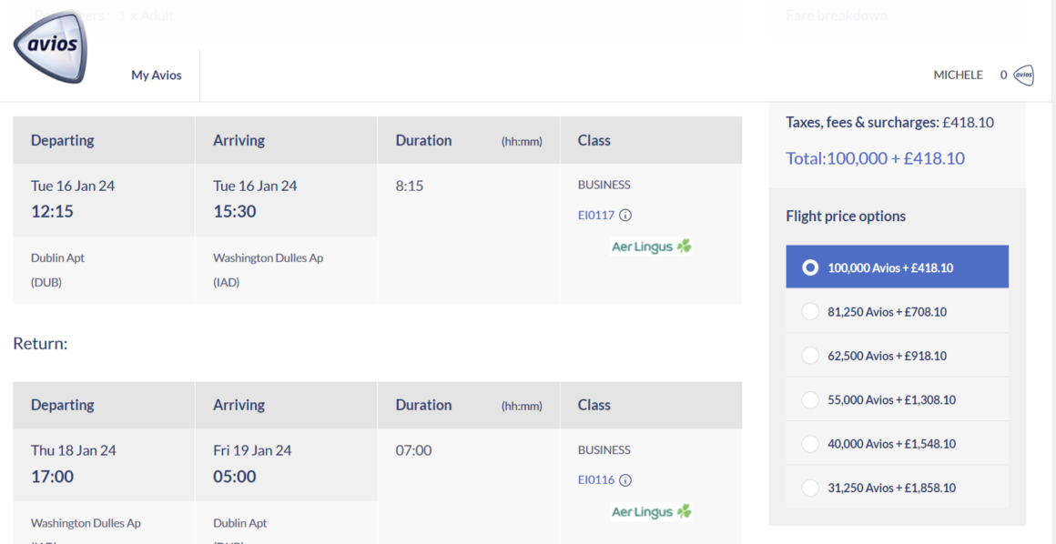 Flash 50% less Avios for Aer Lingus flights, seats and bags BUT ...